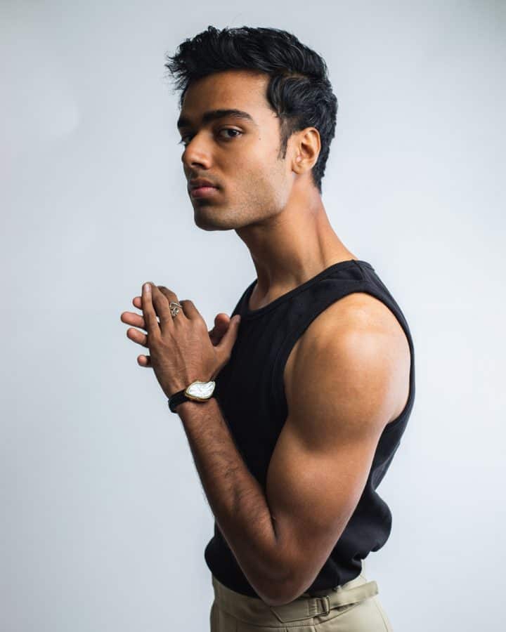 Men's Ribbed Tank Top in Black - Gorur Ghash