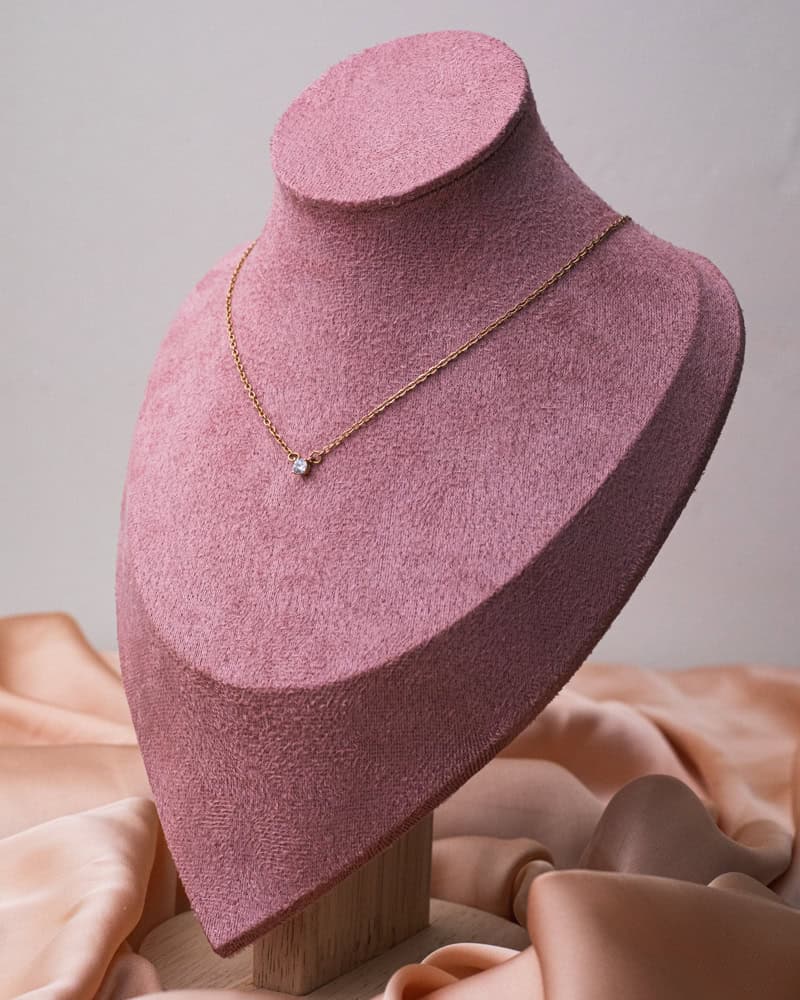 Women's Dainty Necklace with Single Jewel - Gorur Ghash