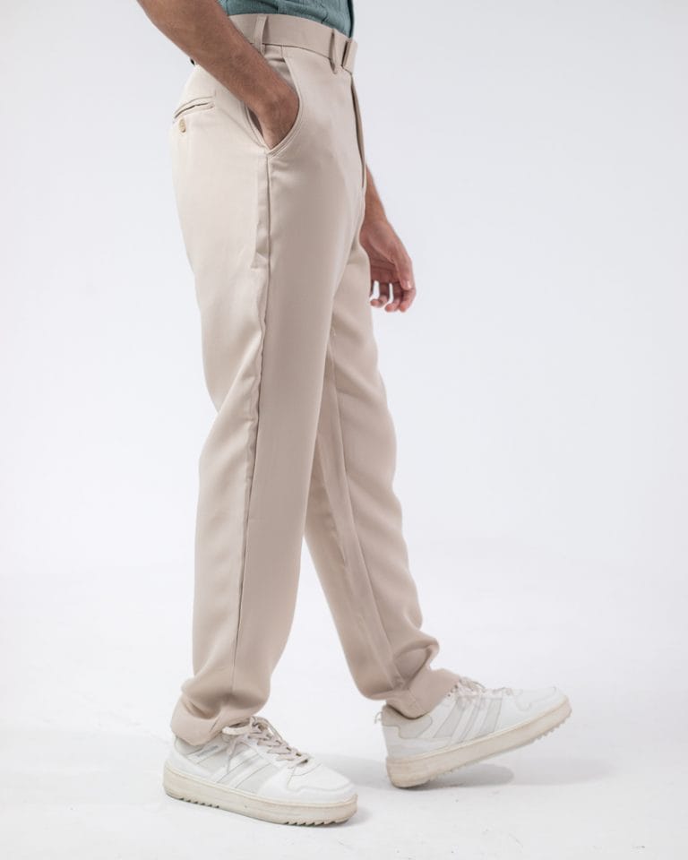 Everyday Straight Leg Pants in Cream - Gorur Ghash