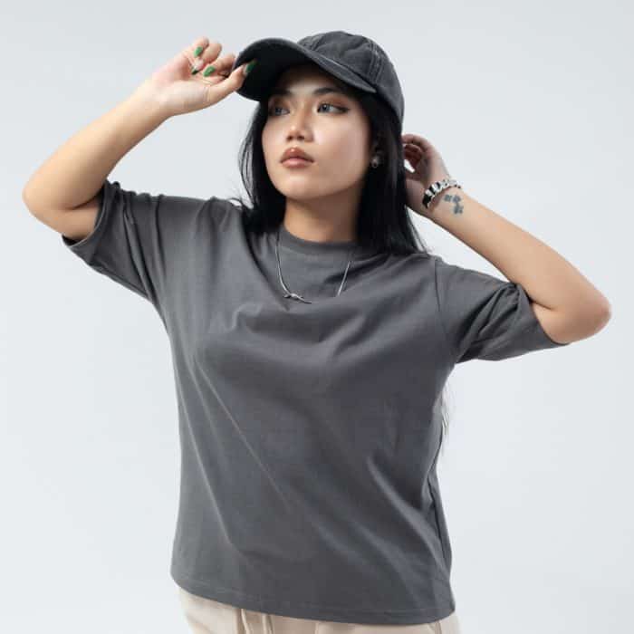 Men's Oversized Drop Shoulder Solid T-shirt in Black - Gorur Ghash