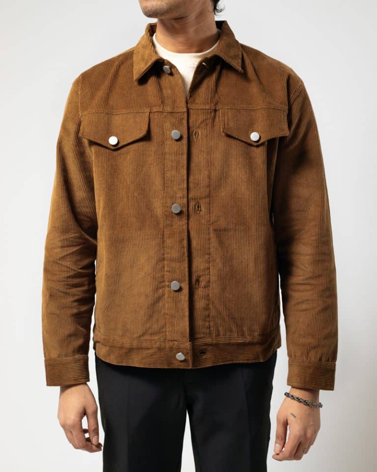 Men's Corduroy Jacket in Light Brown - Gorur Ghash
