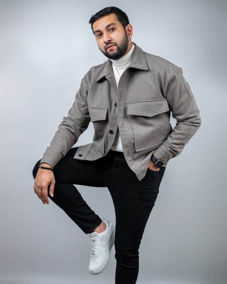 Men's Thick Boxy Jacket in Brown Ash - Gorur Ghash